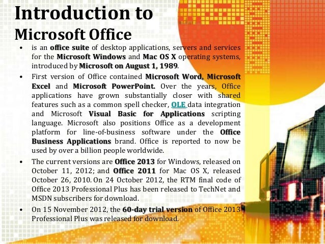Introduction To Microsoft Office