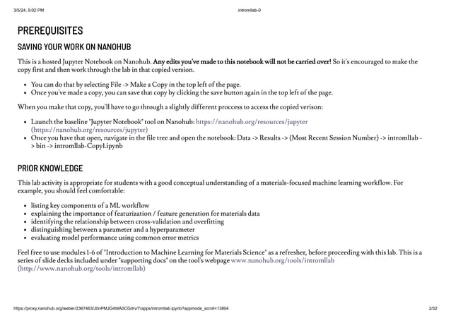 INTRODUCTION TO MACHINE LEARNING FOR MATERIALS SCIENCE | PDF