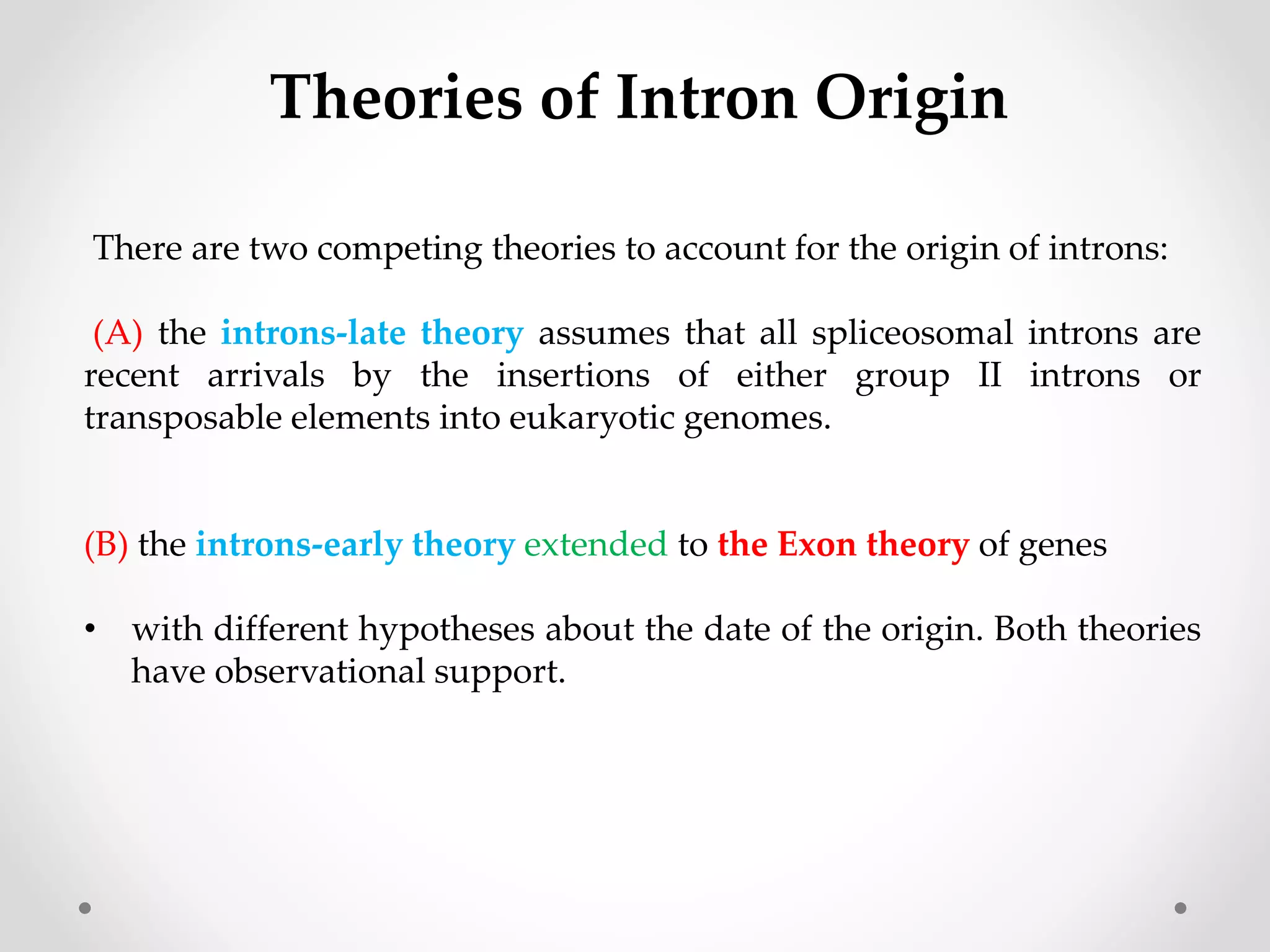 The Role of Introns in Genetic Regulation | PPTX