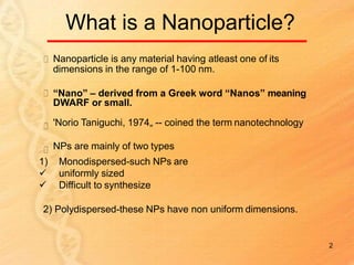 Introduction to nanoparticles and bionanomaterials | PPTX