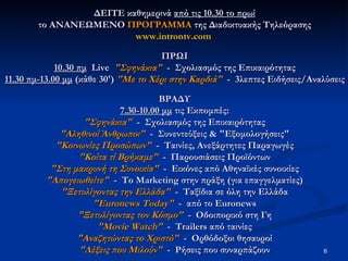 Πρόγραμμα INTRONtv | PPT