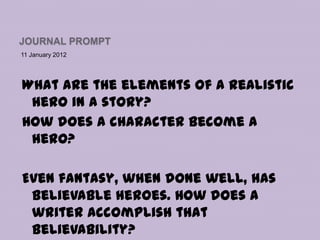 Intro o'connor heroes and villains | PPT