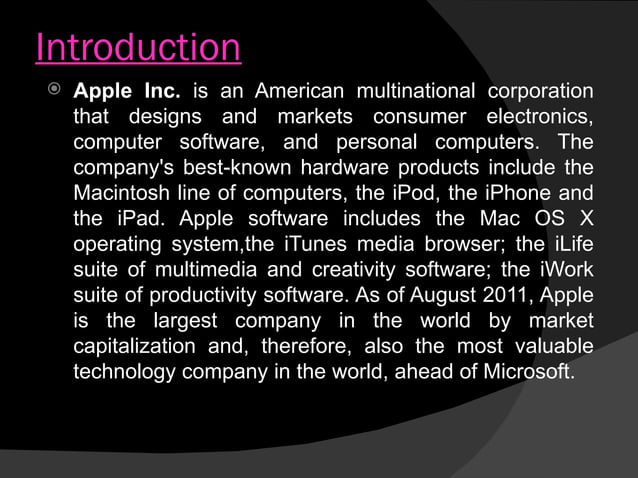 Intro of apple inc. | PPT