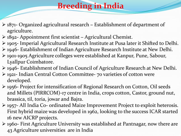 Introduction of breeding | PPTX | Agriculture | Industries