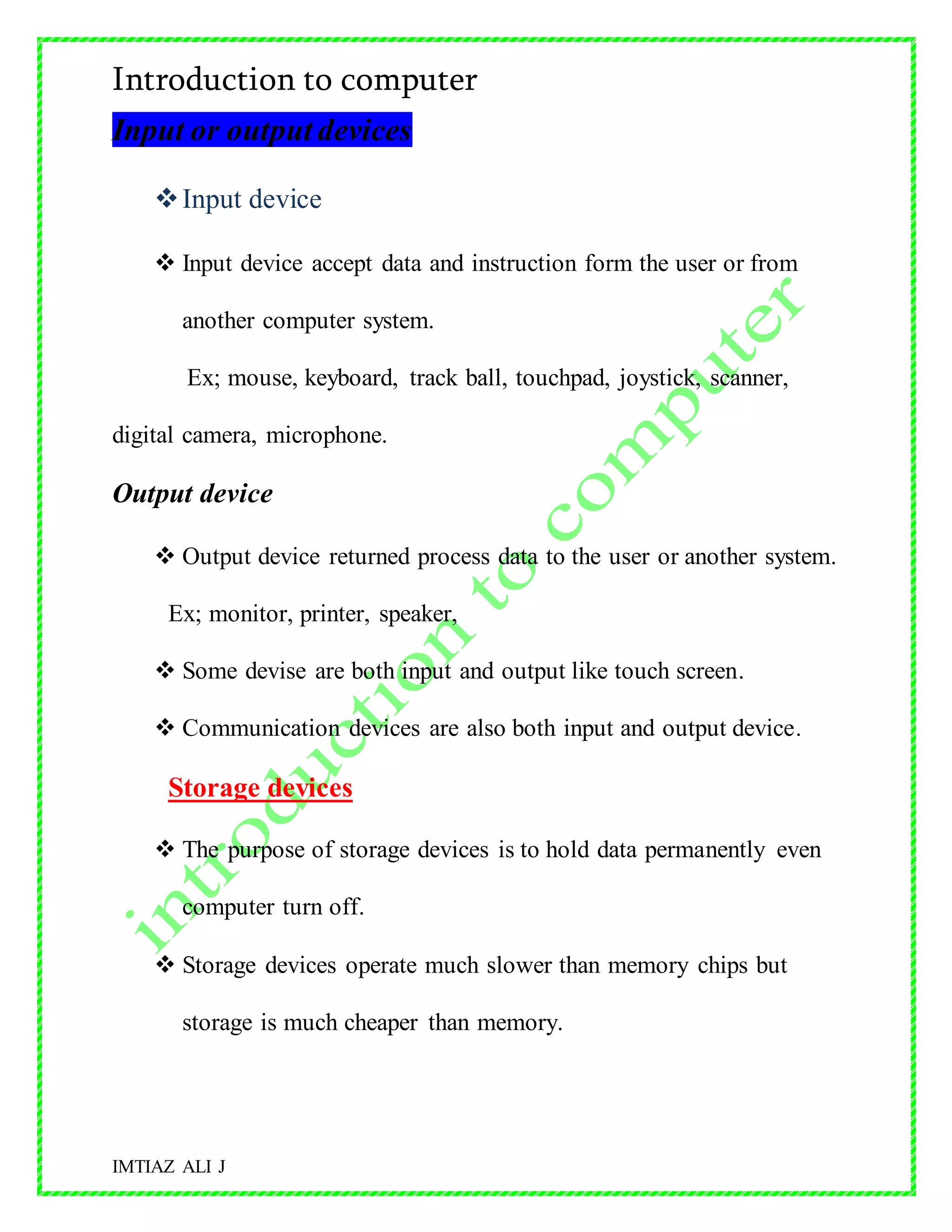 Introduction of computer Book | DOC