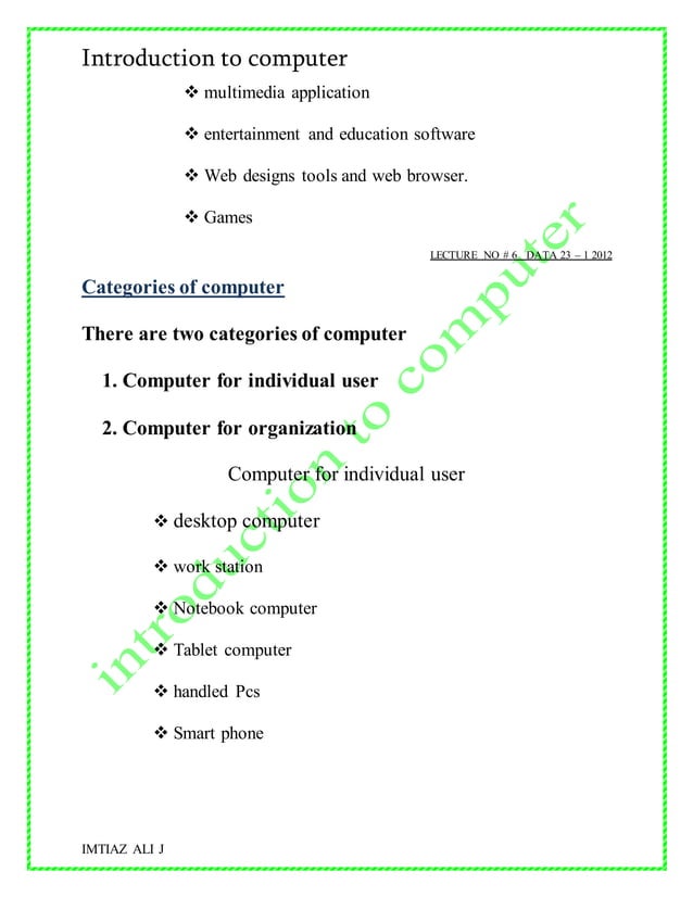 Introduction of computer Book | DOC
