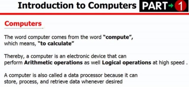 Introduction Of Computer