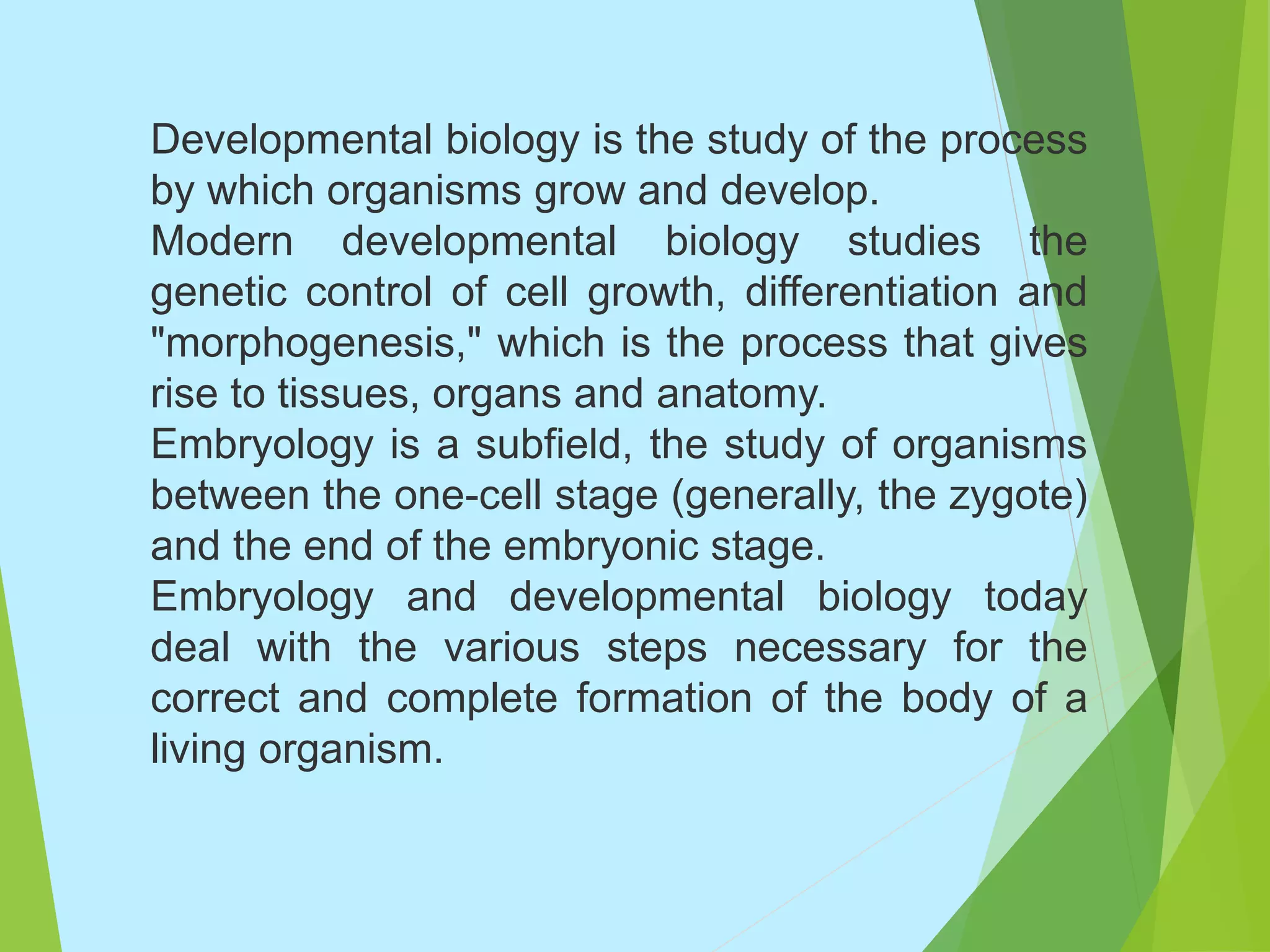 Introduction of developmental biology | PPTX