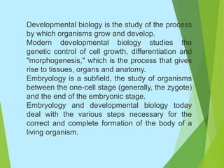 Introduction of developmental biology | PPTX