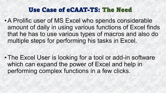 Intro of Key Features of eCAAT-TS | PPT