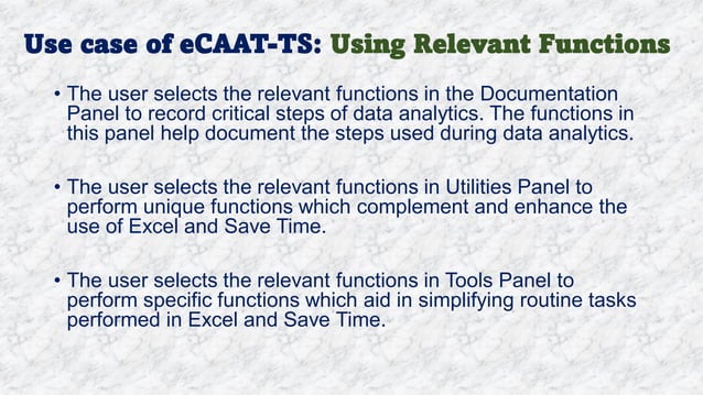 Intro of Key Features of eCAAT-TS | PPT