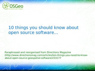Intro to the Open Source Geospatial Foundation | PPT