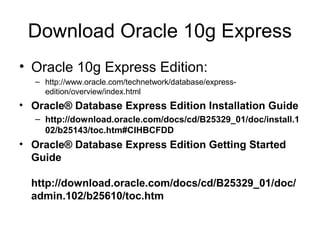 Intro oracle10gexpress | PPT