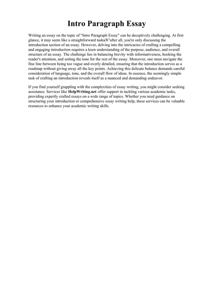 Intro Paragraph Essay How To Write A Research Introduction 10 Steps With Pictures Essay