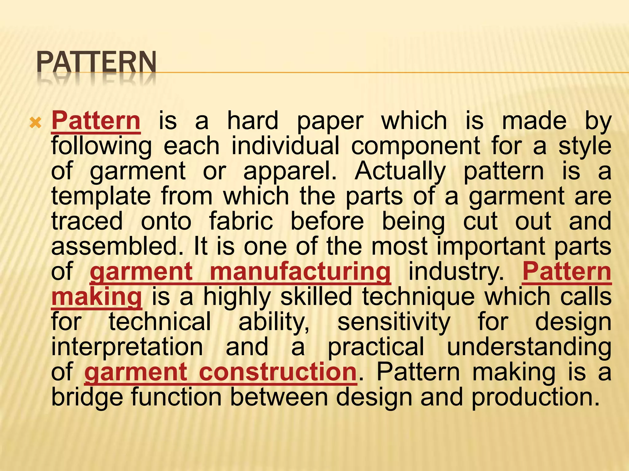 Intro to pattern making - S. Manohari | PPT