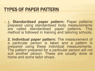 Intro to pattern making - S. Manohari | PPT