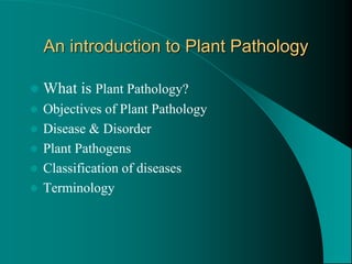 Introduction to plant pathology | PDF