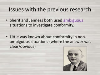 AS Social Psychology -Introducing conformity | PPTX