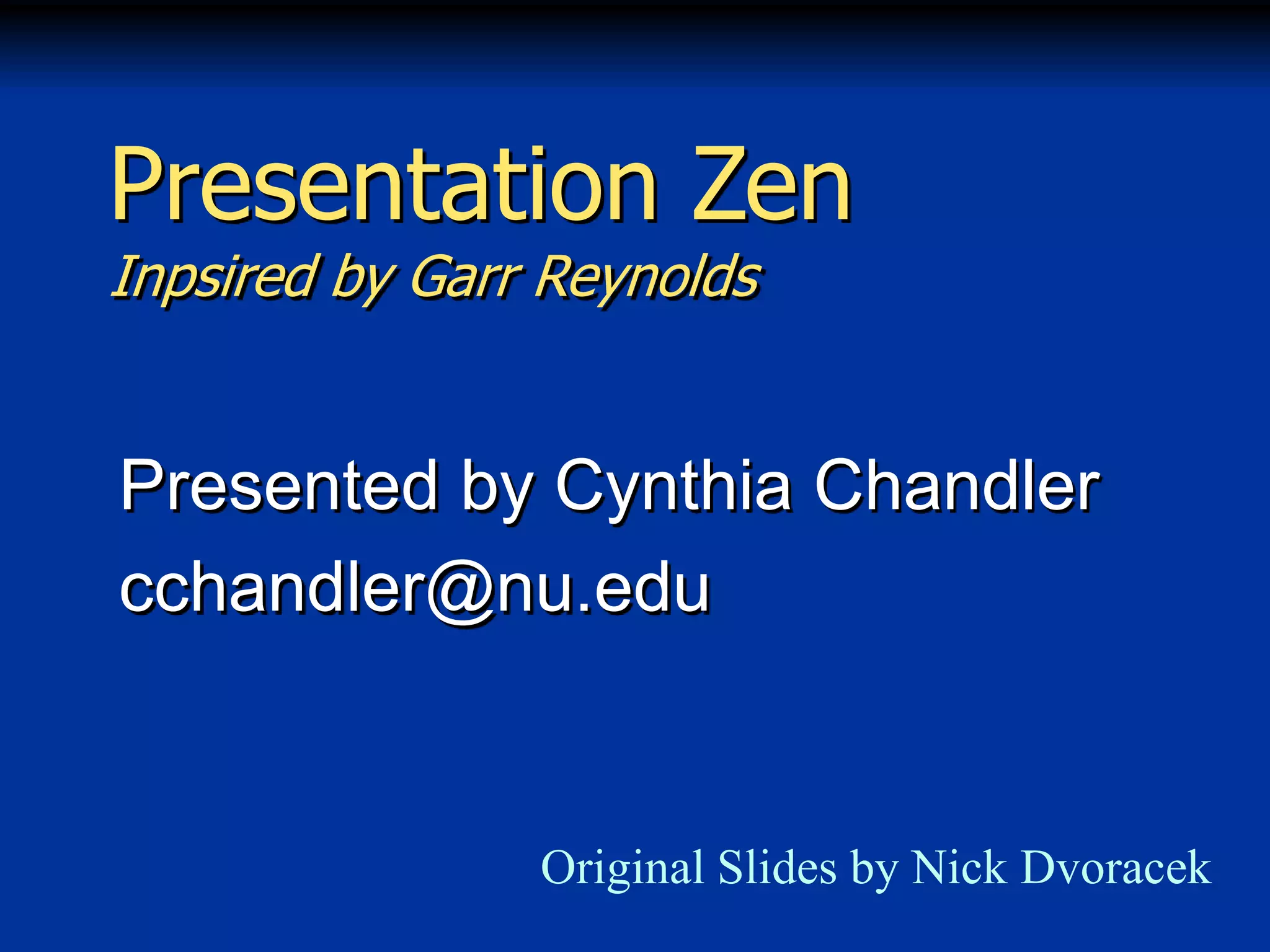 Intro to PPT with Presentation Zen | PPT