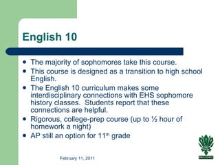 EHS Sophomore Parent Night | PPT