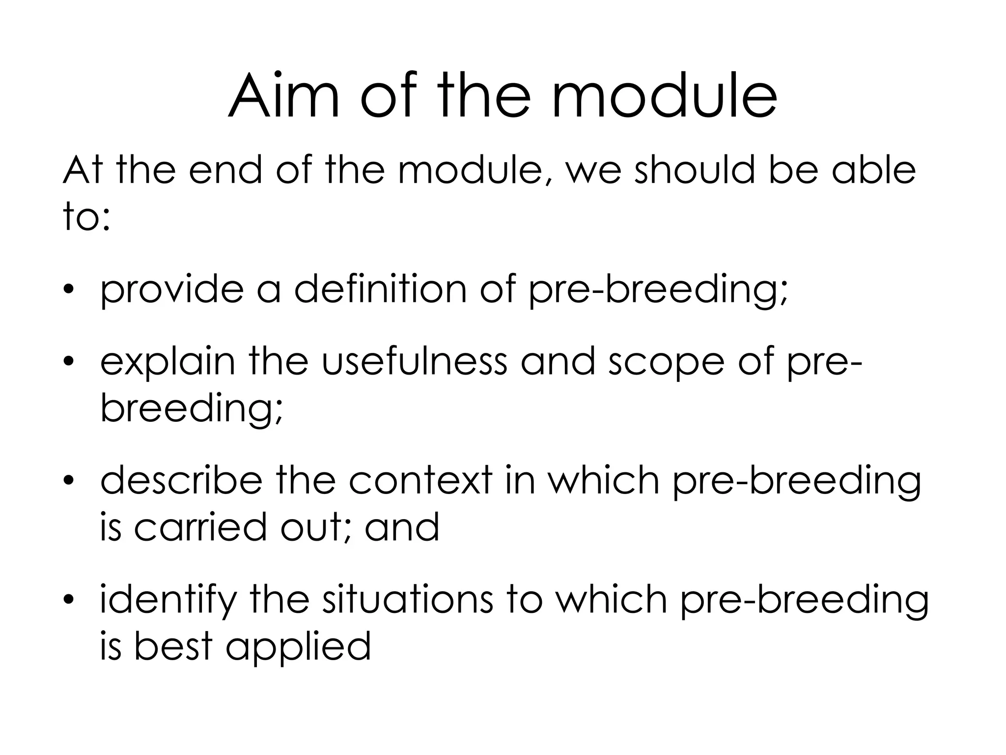 Pre breeding procedures and methods introgression | PDF