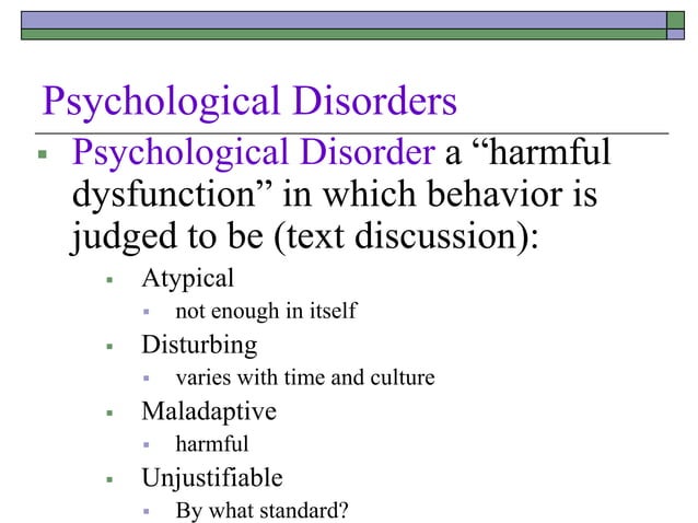 Intro Psychological Disorders.ppt | Free Download