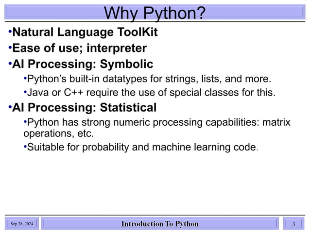Introduction to Python For Diploma Students | PPT | Programming Languages | Computing