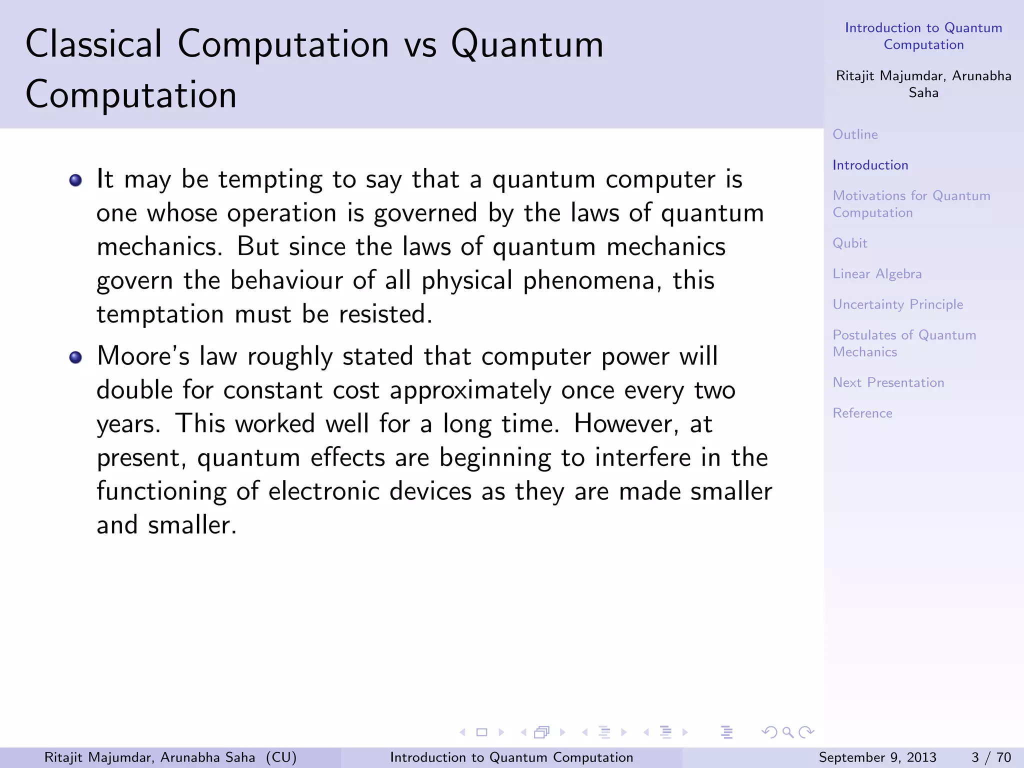 Introduction to Quantum Computation. Part - 1 | PDF