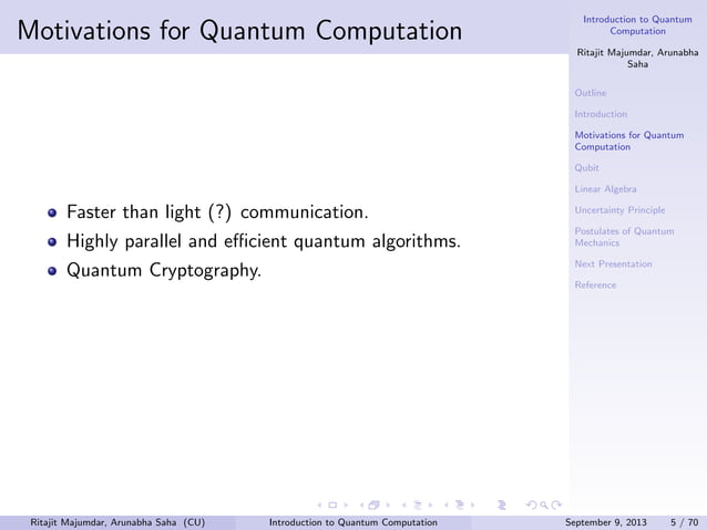 Introduction to Quantum Computation. Part - 1 | PDF