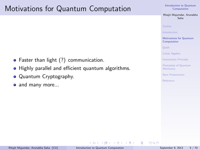 Introduction to Quantum Computation. Part - 1 | PDF