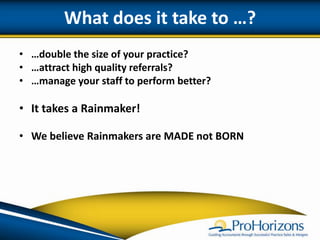Slideshow introducing Becoming a Rainmaker: How to Win at the Practice ...