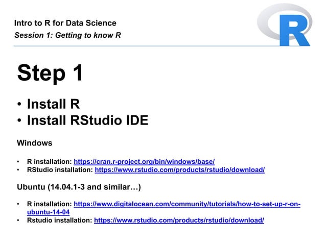 Introduction to R for Data Science :: Session 1 | PPT | Free Download