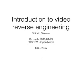 Introduction to video reverse engineering | PDF | Video Software ...