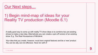 Intro Reality TV - Shows & Categories.pptx | Lifestyle | Genres