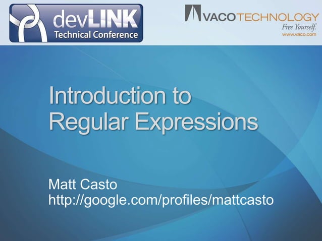 Introduction to Regular Expressions | PPT