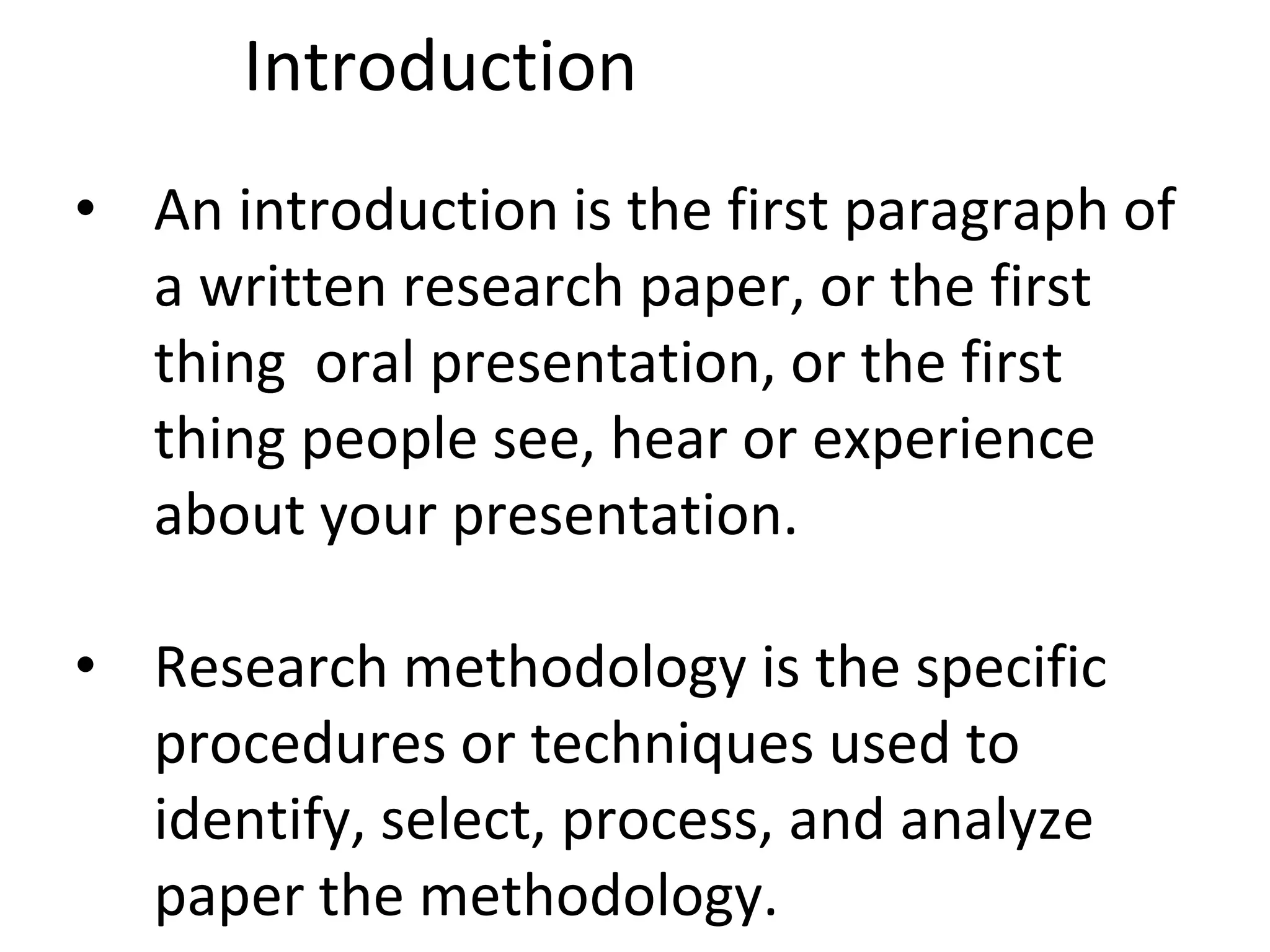 Introduction of Research Methodology | PPT