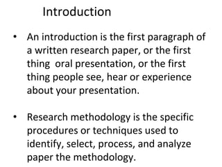 Introduction of Research Methodology | PPT