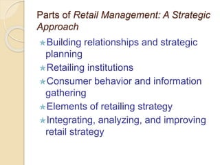 Introduction To Retail Management | PPTX
