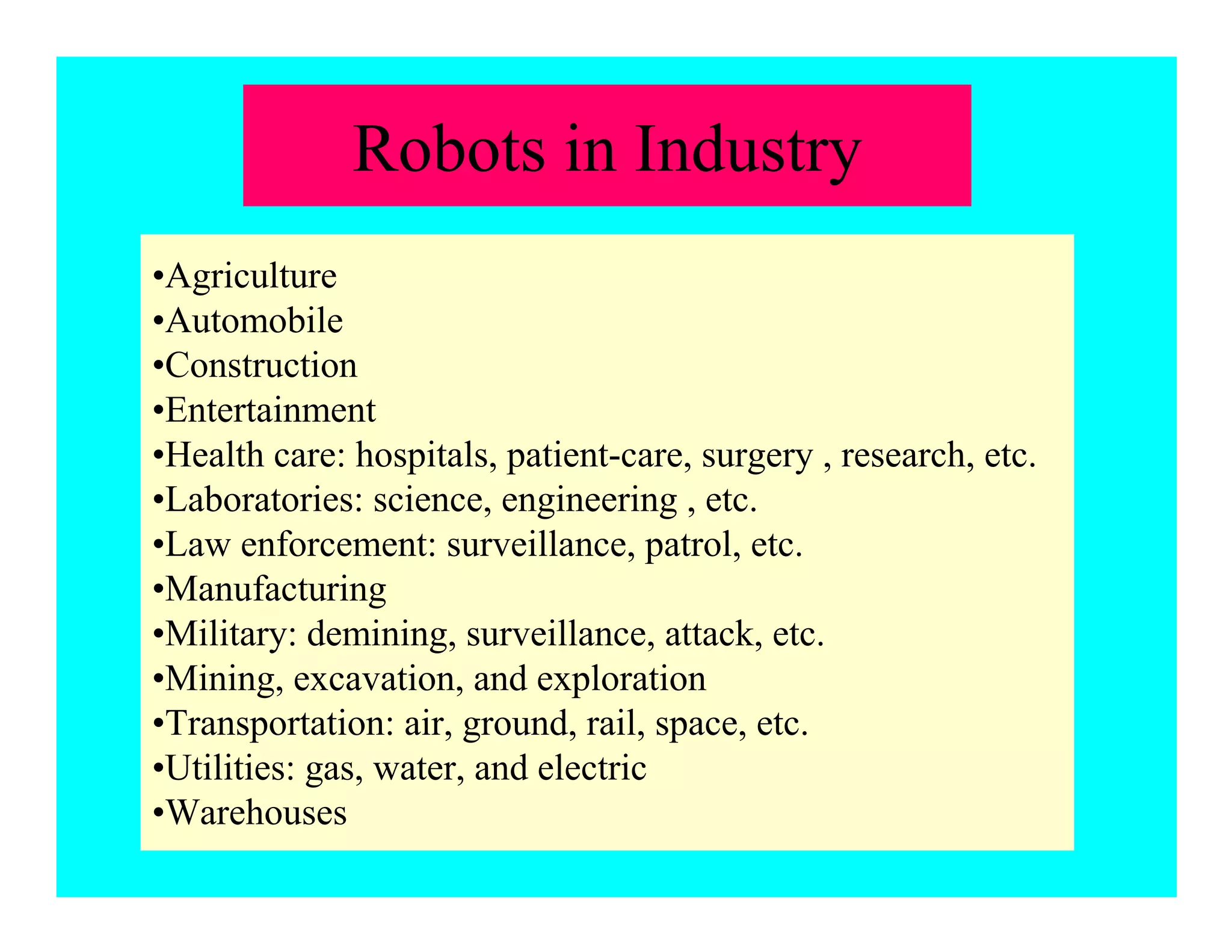 Intro Robotics Ppt