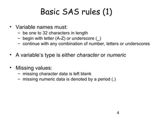 INTRODUCTION TO SAS | PPT