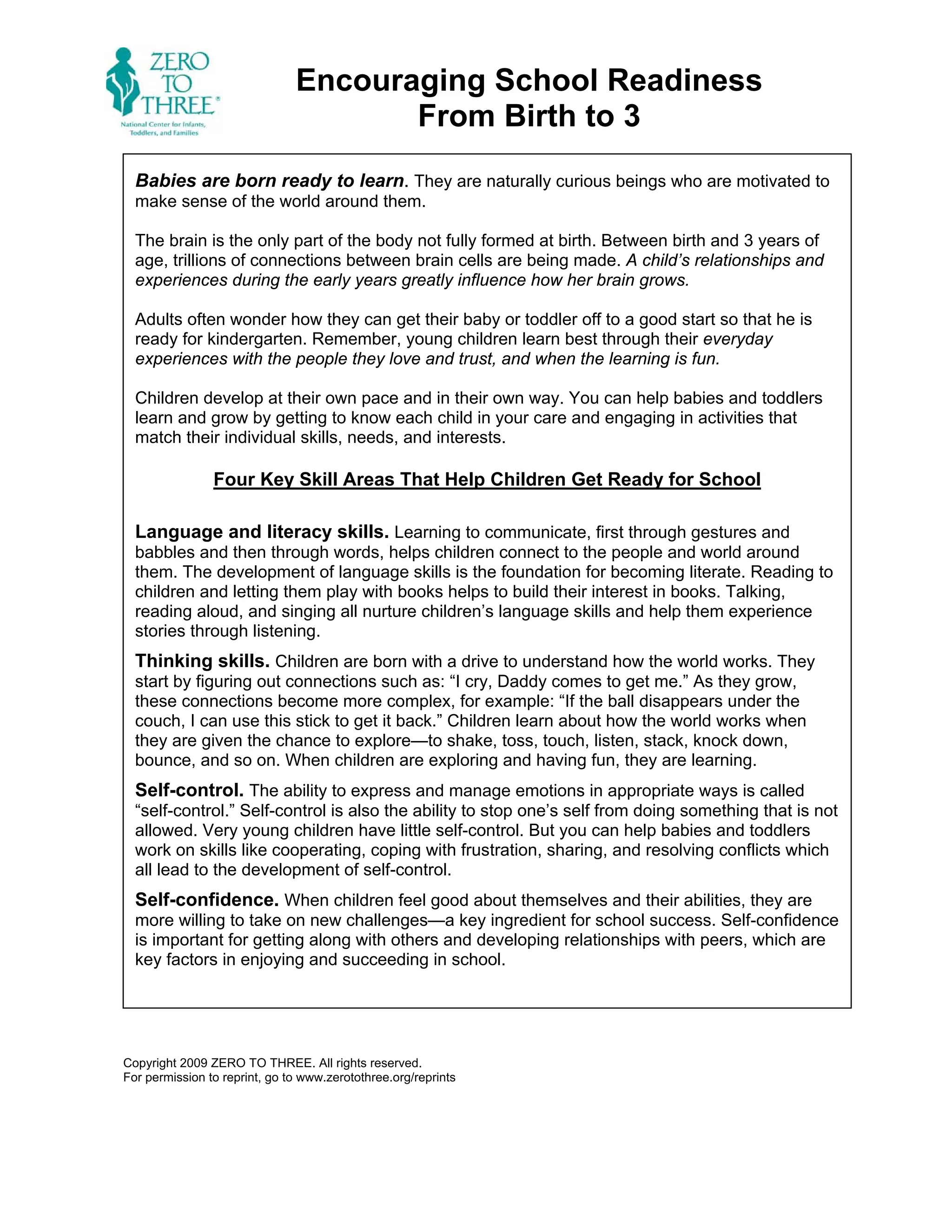 Intro school readiness | PDF