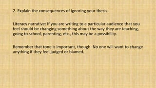 Intros & conclusions workshop for literacy narrative(1) | PPTX