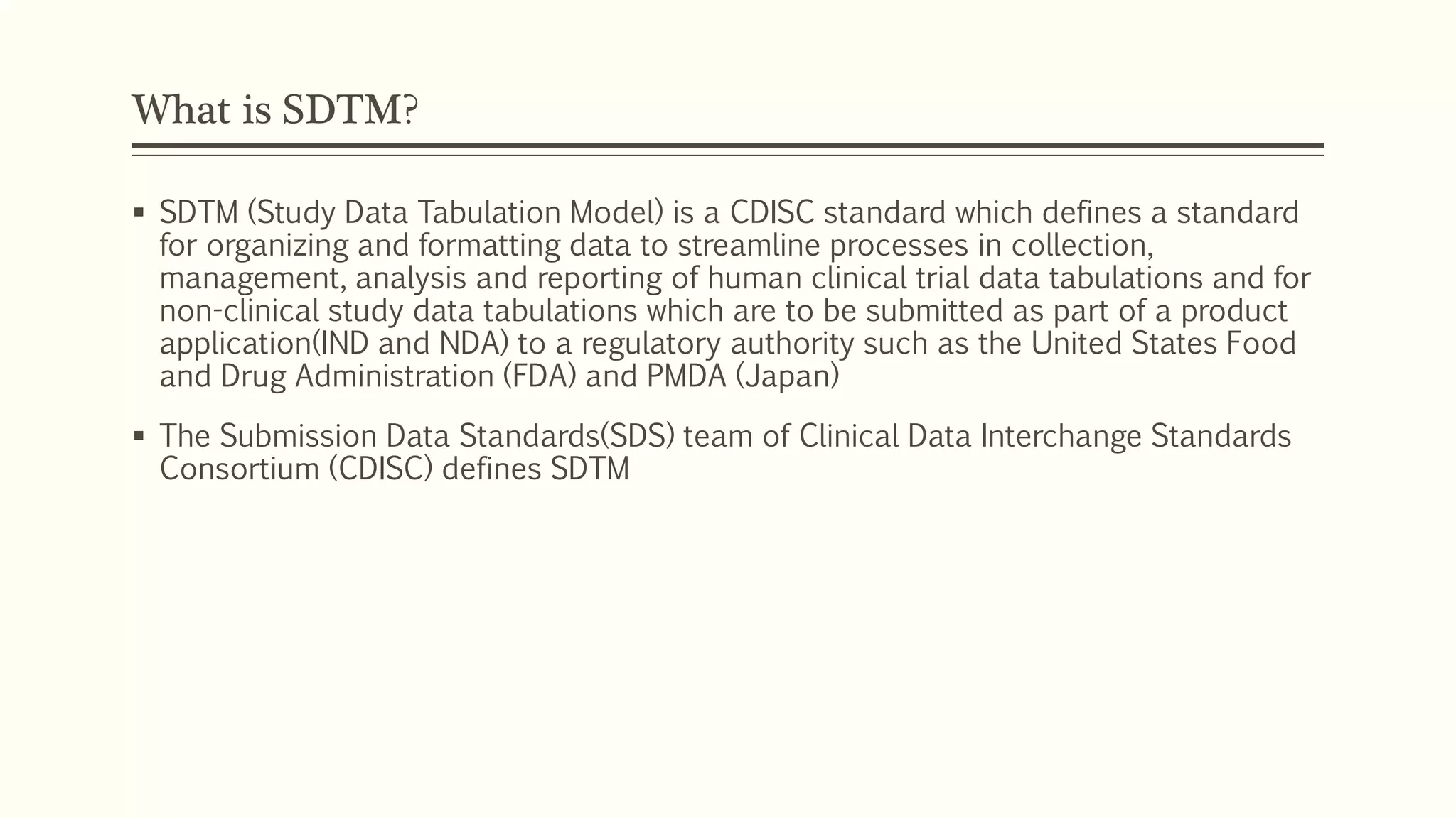 Introduction to SDTM | PPTX