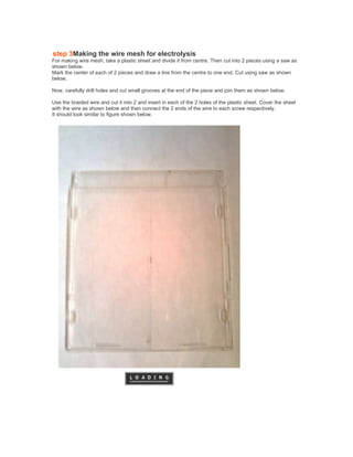 Intro separate hydrogen and oxygen from water through electrolysis | DOC