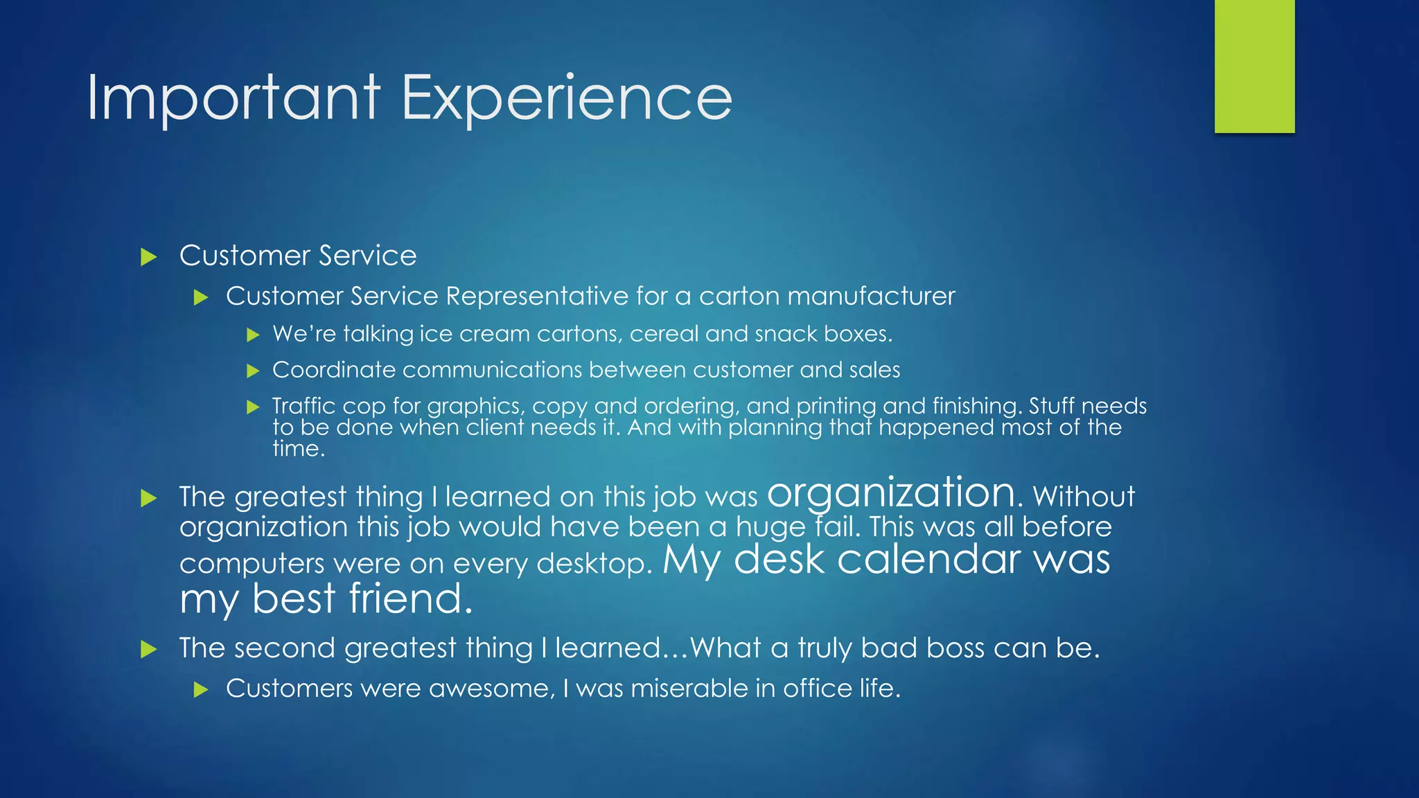 Showcasing Experience | PPTX