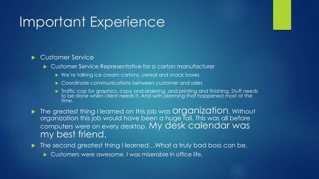Showcasing Experience | PPT