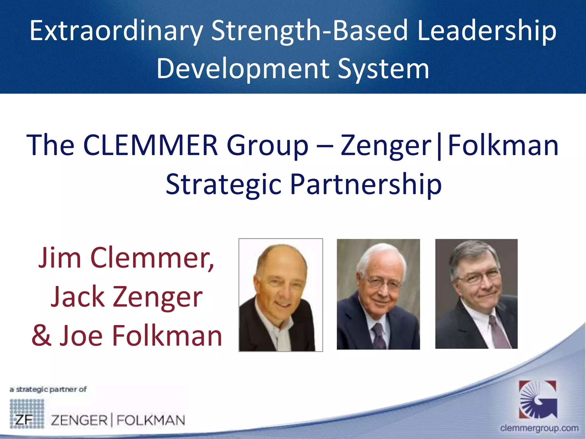 Strategic Partnership with Zenger|Folkman | PPTX
