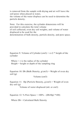 Intro Soils – Lab 2 Soil Texture, Density, and Porosity .docx