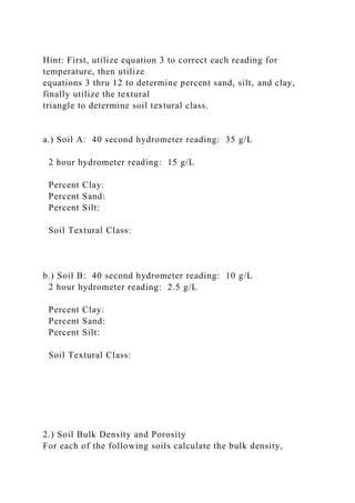 Intro Soils – Lab 2 Soil Texture, Density, and Porosity .docx