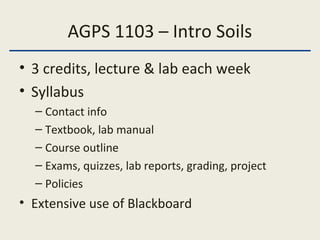 Intro Soils Lecture 1a | PPT